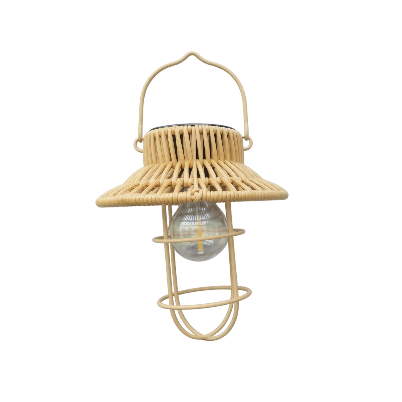 1PC Yellow Minibee Hand Woven Rattan Solar LED Outdoor Lights Ambient ...