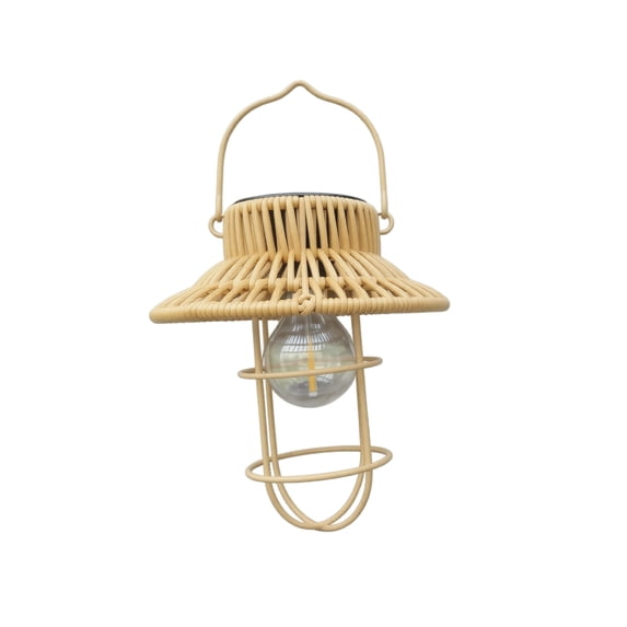 1PC Yellow Minibee Hand Woven Rattan Solar LED Outdoor Lights Ambient ...