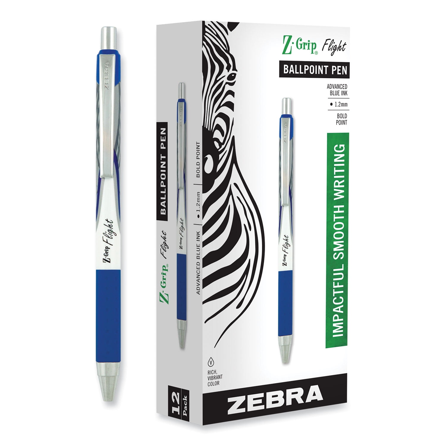 1PC Zebra Z-Grip Flight Ballpoint Pen, Retractable, Bold 1.2 mm, Blue ...