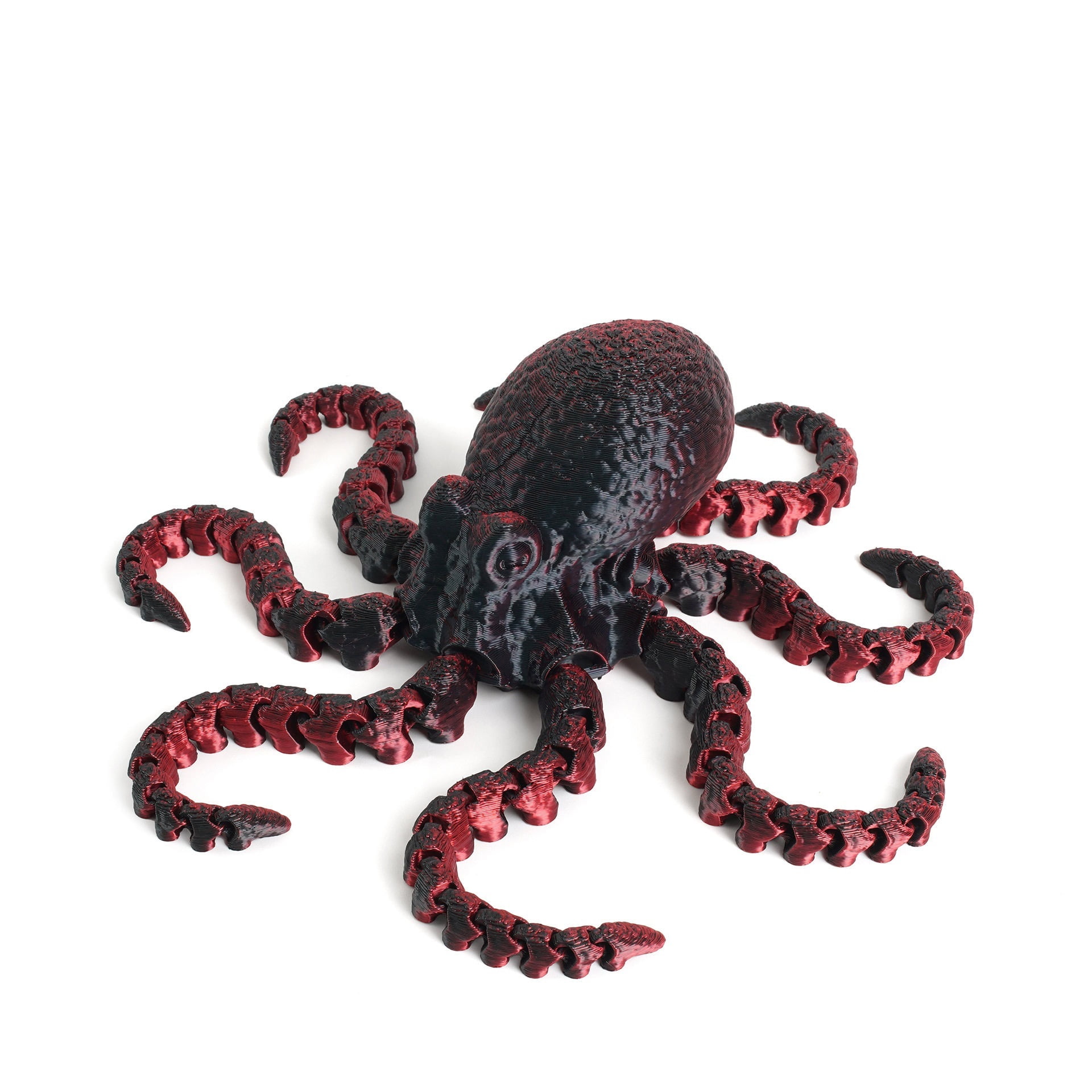 1PC black red 27cm 3D printed octopus figurine with movable joints ...