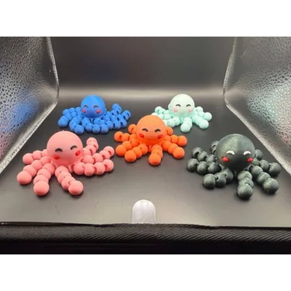 1PC cute small movable kawaii octopus 3D printed ornament - Walmart.com