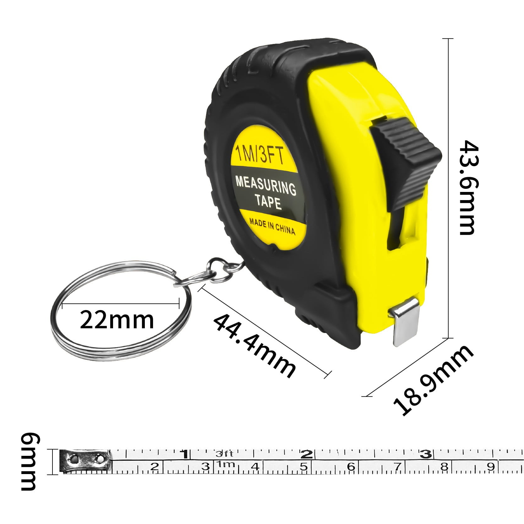 1PC for Mini Retractable Tape Measure 1M 3FT Pocket Size Keychain ...