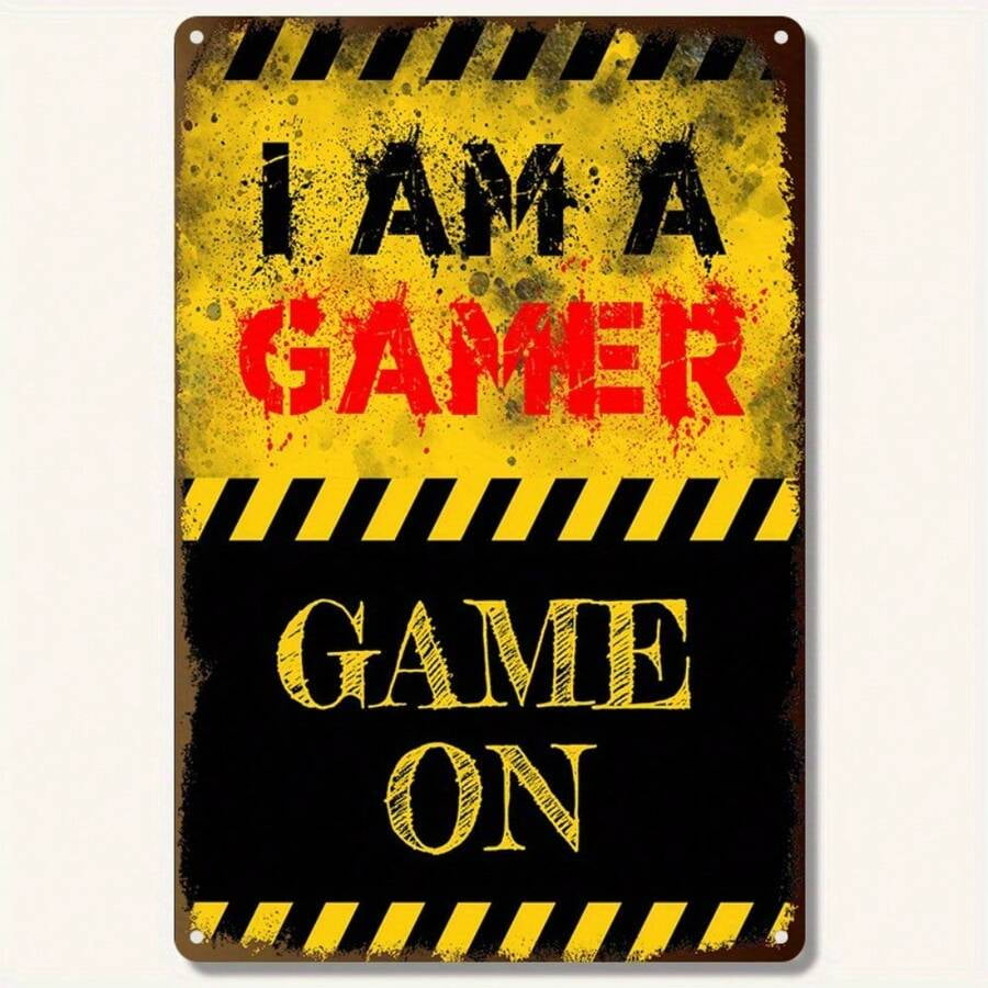 1PCI Am A Gamer Game On Metal Sign, Motivational Gaming Wall Art ...