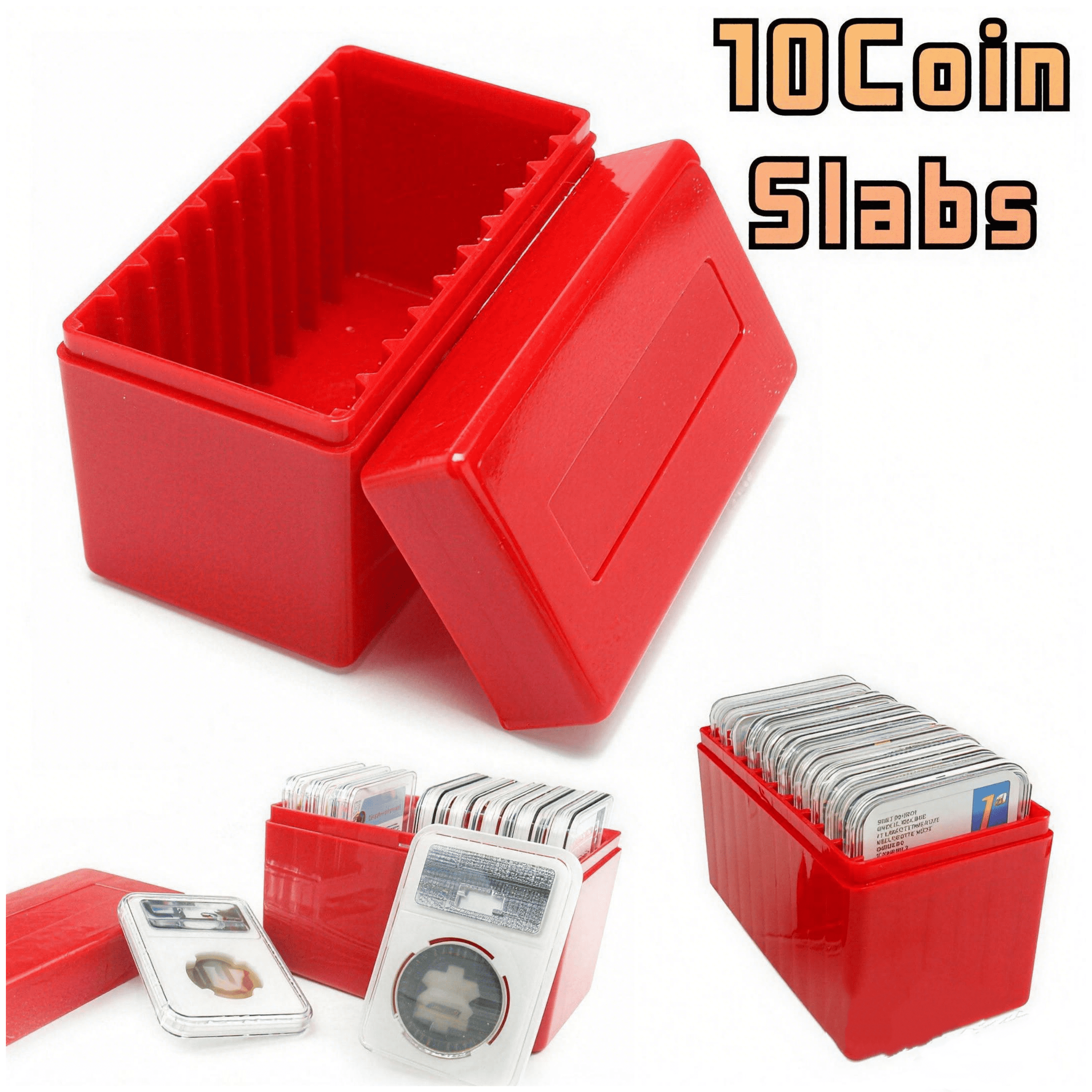 1PCS 10 Coin Slabs Capacity Holder Slab Storage Box Case Fit for PCGS ...