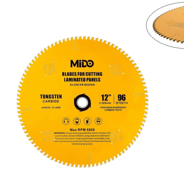 1PCS 12 Inch 96 Teeth Saw Blade for Table Saw & Miter Saw, TiCo High ...