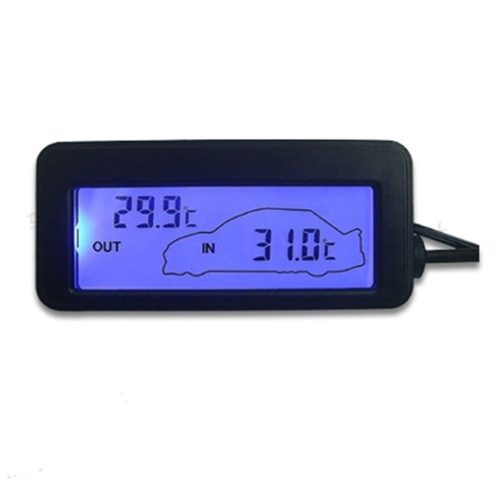 1PCS 12V Digital LCD Car Thermometer Inside/Outside Temperature Gauge ...