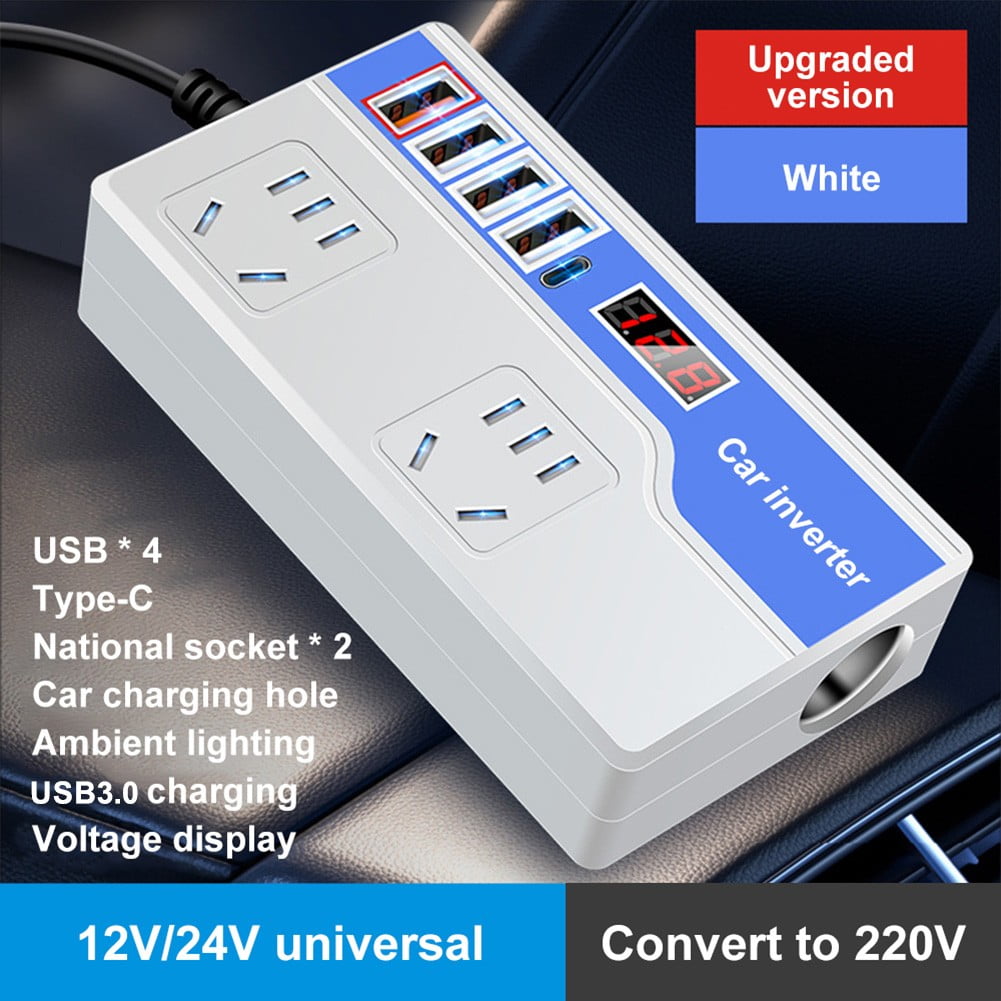 1PCS 13*7*3.3cm Car Power Inverter DC12V/24V To DC220V Auto Power ...