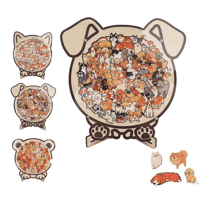 1PCS 135-Piece Colored Cat Shaped Wooden Jigsaw Puzzle, Cats Shaped ...
