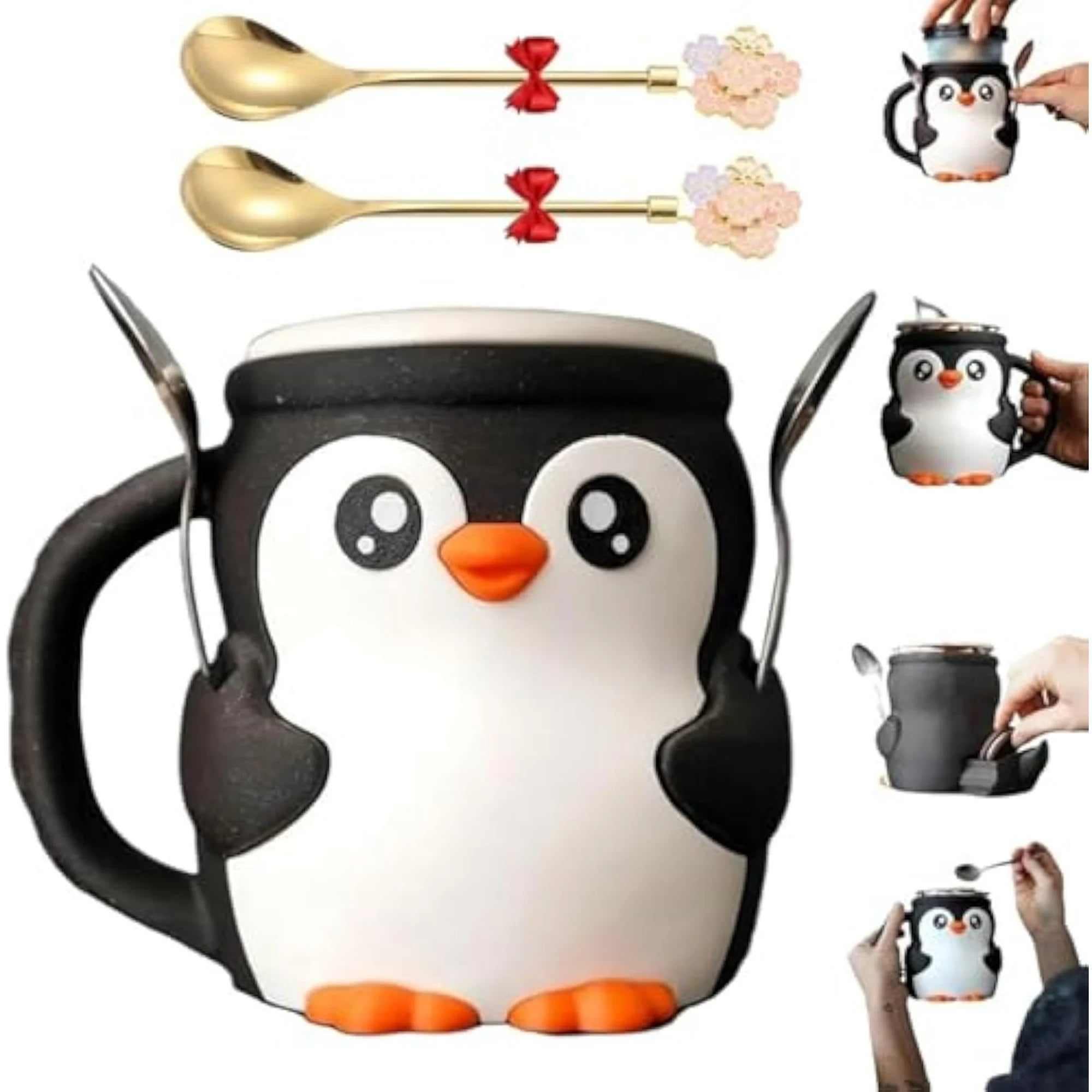 1PCS 2025 Cute Penguin Ice Cream Pint Holder, Pebbles the Penguin Ice ...