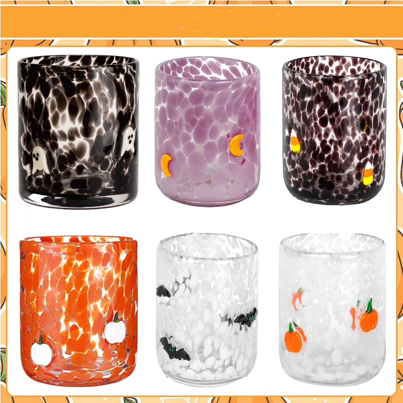1PCS 2025 New Halloween Icon Juice Glasses, Two-Color Hand Blown Coffee ...