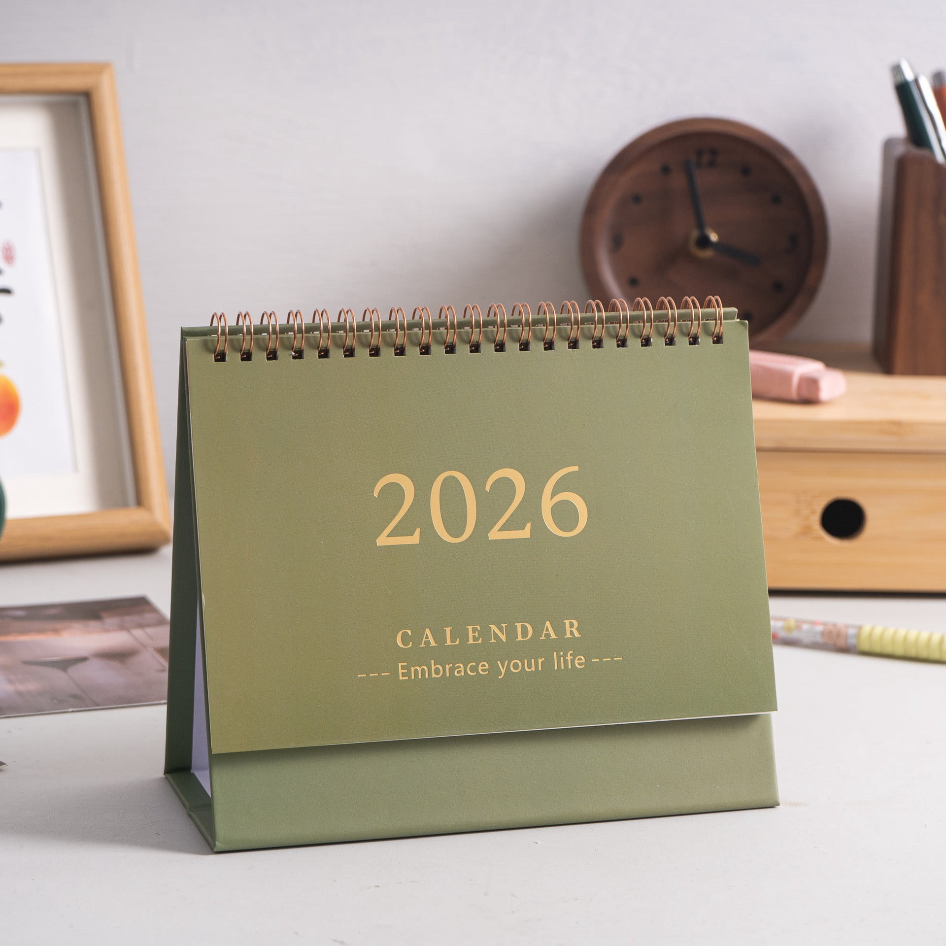 1PCS 2026 12-Month Desk Calendar, Daily Plan Memo English Calendar ...