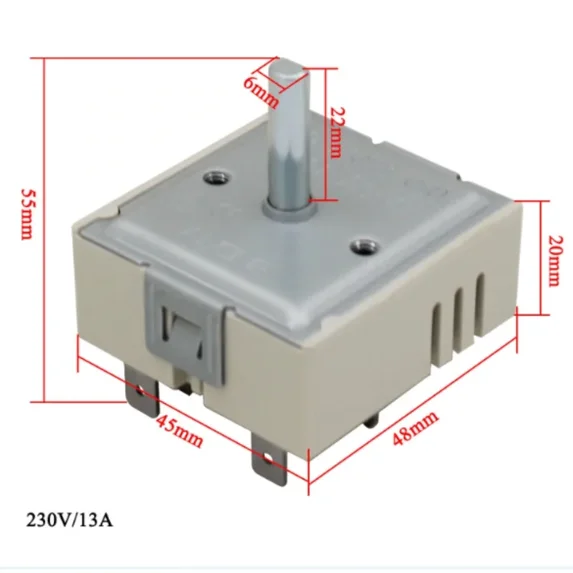 1PCS 230V 13A Cooktop Control Switch Range oven stove Single Energy ...