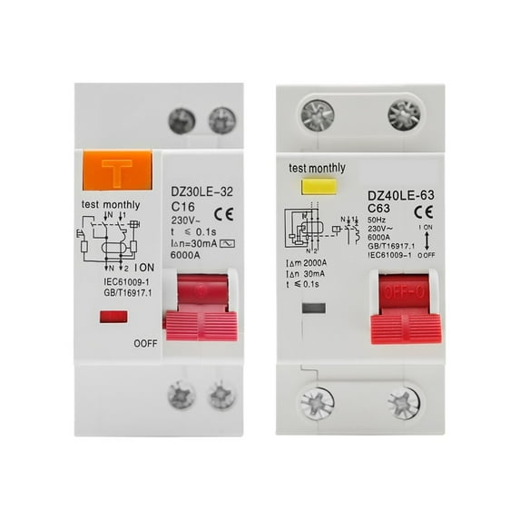 1PCS 230V 1P+N Residual Current Circuit Breaker with Over and Short ...