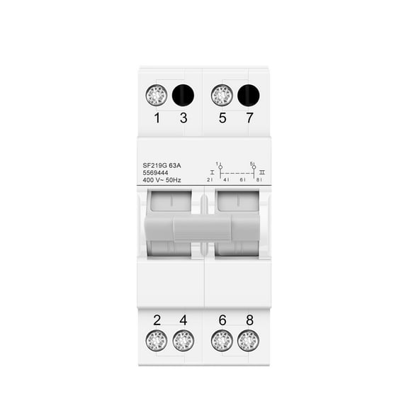1PCS 2P 400V Din Rail Manual Transfer Switch Dual Power Changeover ...