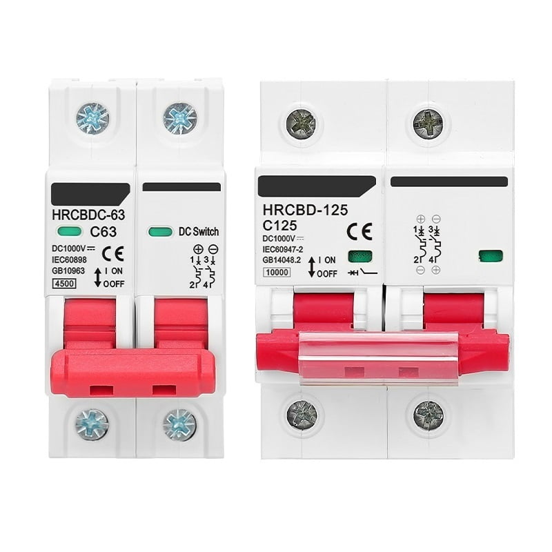 1PCS 2P DC 1000V Solar Mini Circuit Breaker 6A-125A Overload Protection ...