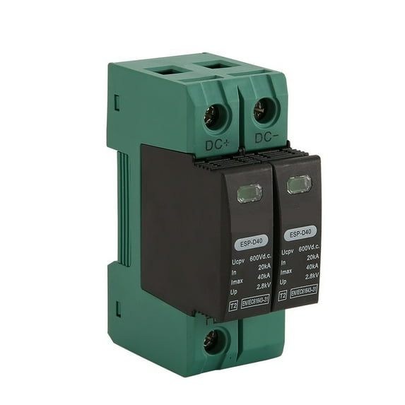 1PCS 2P Din Rail DC SPD 600V (20KA~40KA) House SPD Surge Protector ...