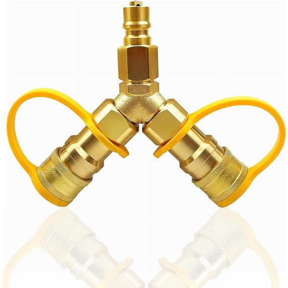 1PCS 3/8'' Y Splitter Natural Gas Propane Quick Connect Splitter ...