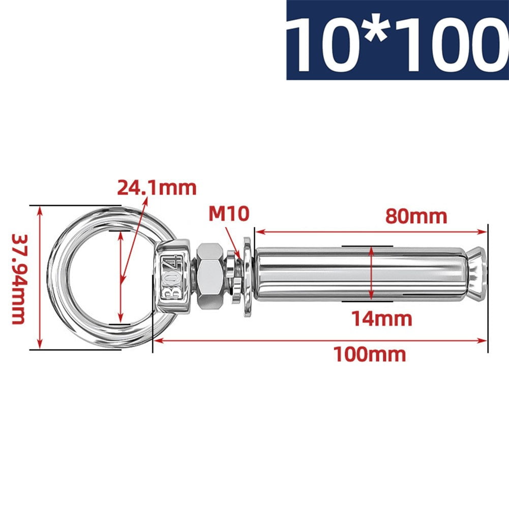 1PCS 304 Stainless Steel Expansion Bolt Lifting Eye Bolt With Nut Ring ...