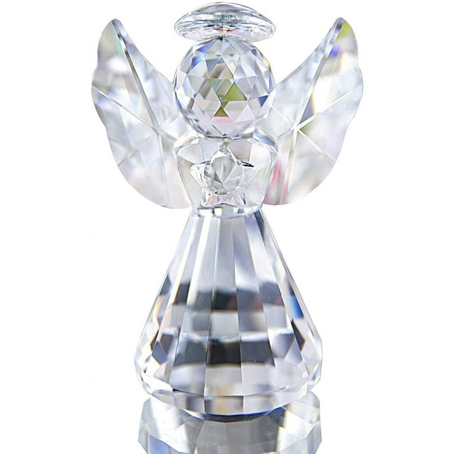 1PCS 3inch Crystal Guardian Angel Figurine Decor Glass Angel Statue ...