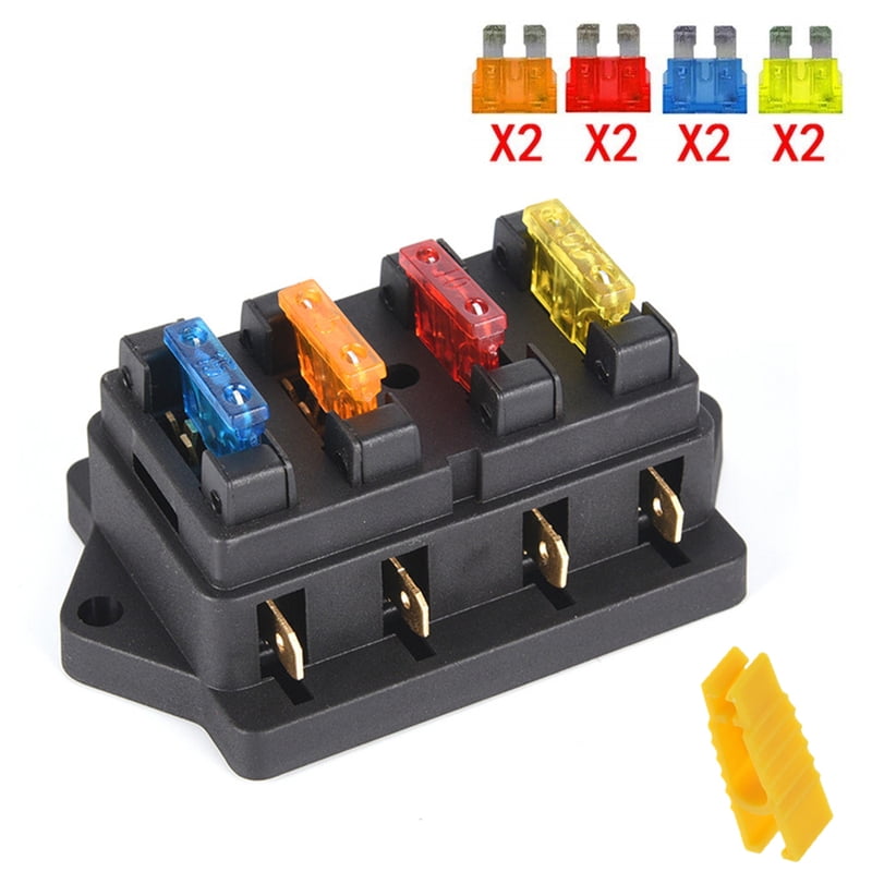 1PCS 4 Way Fuse Box DC 12V 24V 40A Circuit Car Trailer Auto Blade Fuse ...