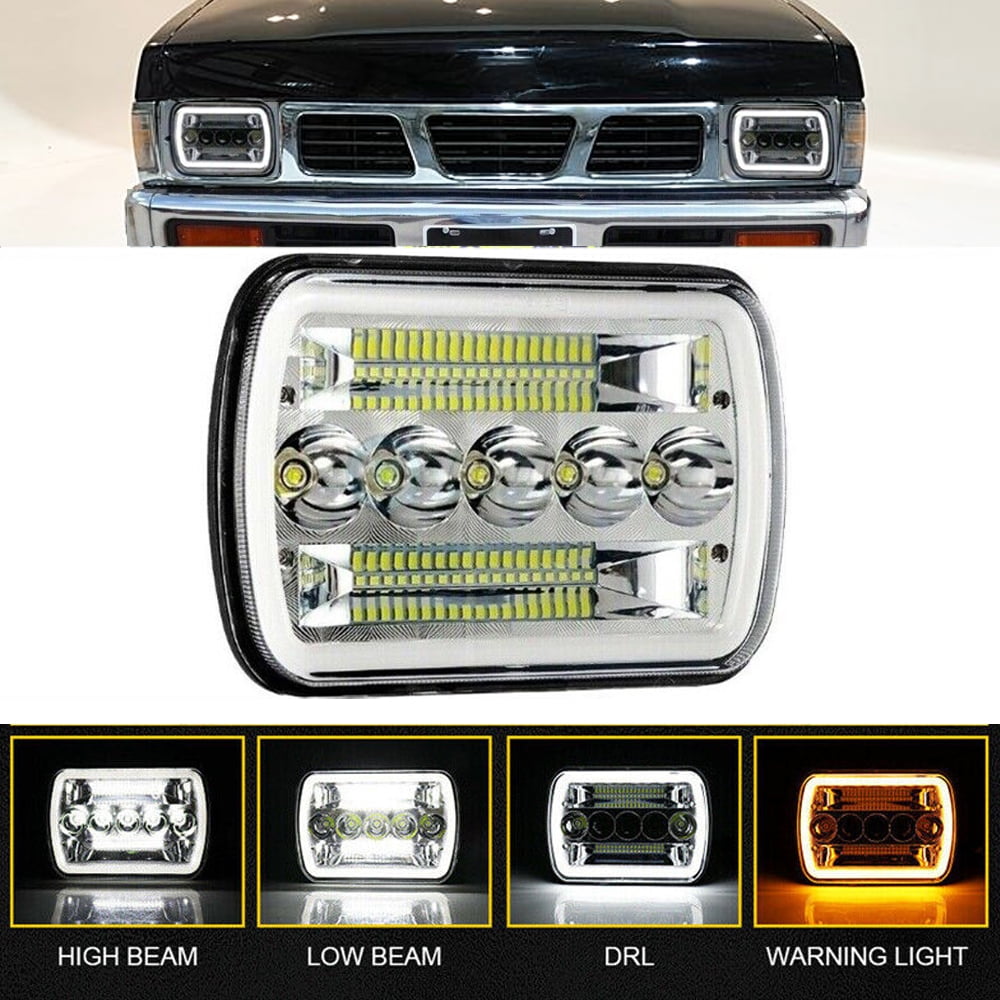 1PCS 5x7 7x6 Inch LED Headlight High Low Beam DRL For Nissan Pickup ...