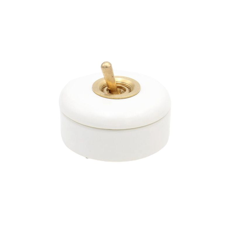 1PCS AC 250V Vintage Ceramic Toggle Switch Brass Lever Rocker Retro ON ...
