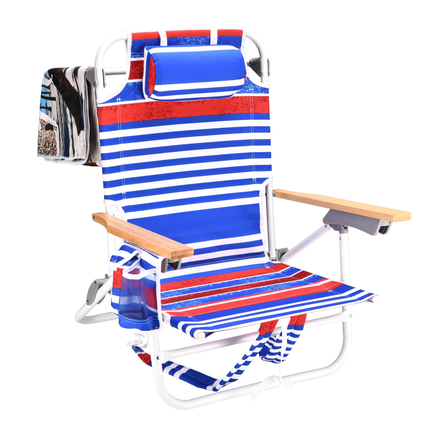 1PCS Backpack Beach Chairs for Adults,13 inch high Folding Beach Chair ...