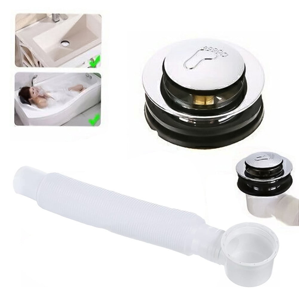 1PCS Bathtub Waste Set Brass Bathtub Waste Set With Siphon Overflow ...