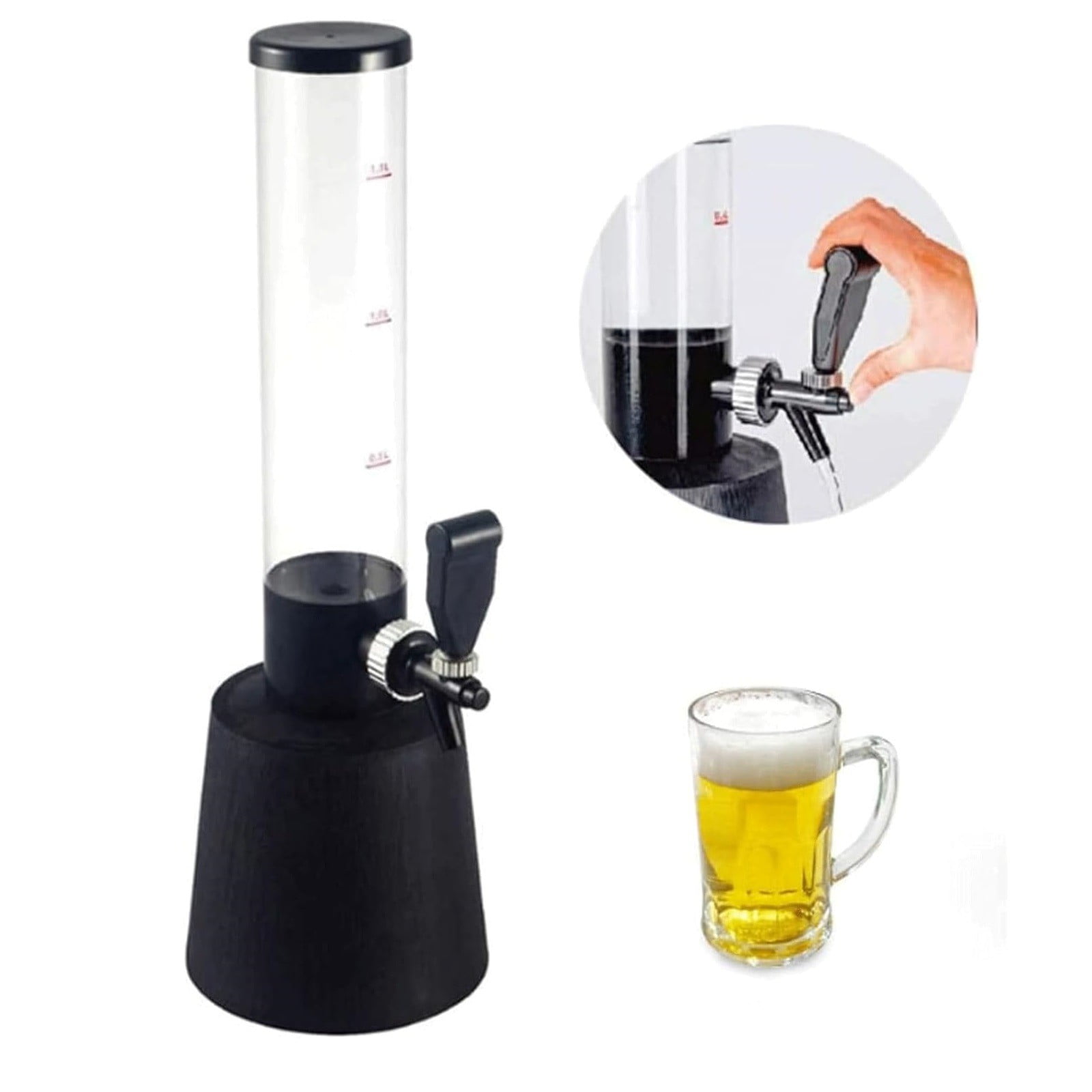 1PCS Beer Pump Beer Tower 1.5L/3LDrink Dispenser Stainless & PE ...