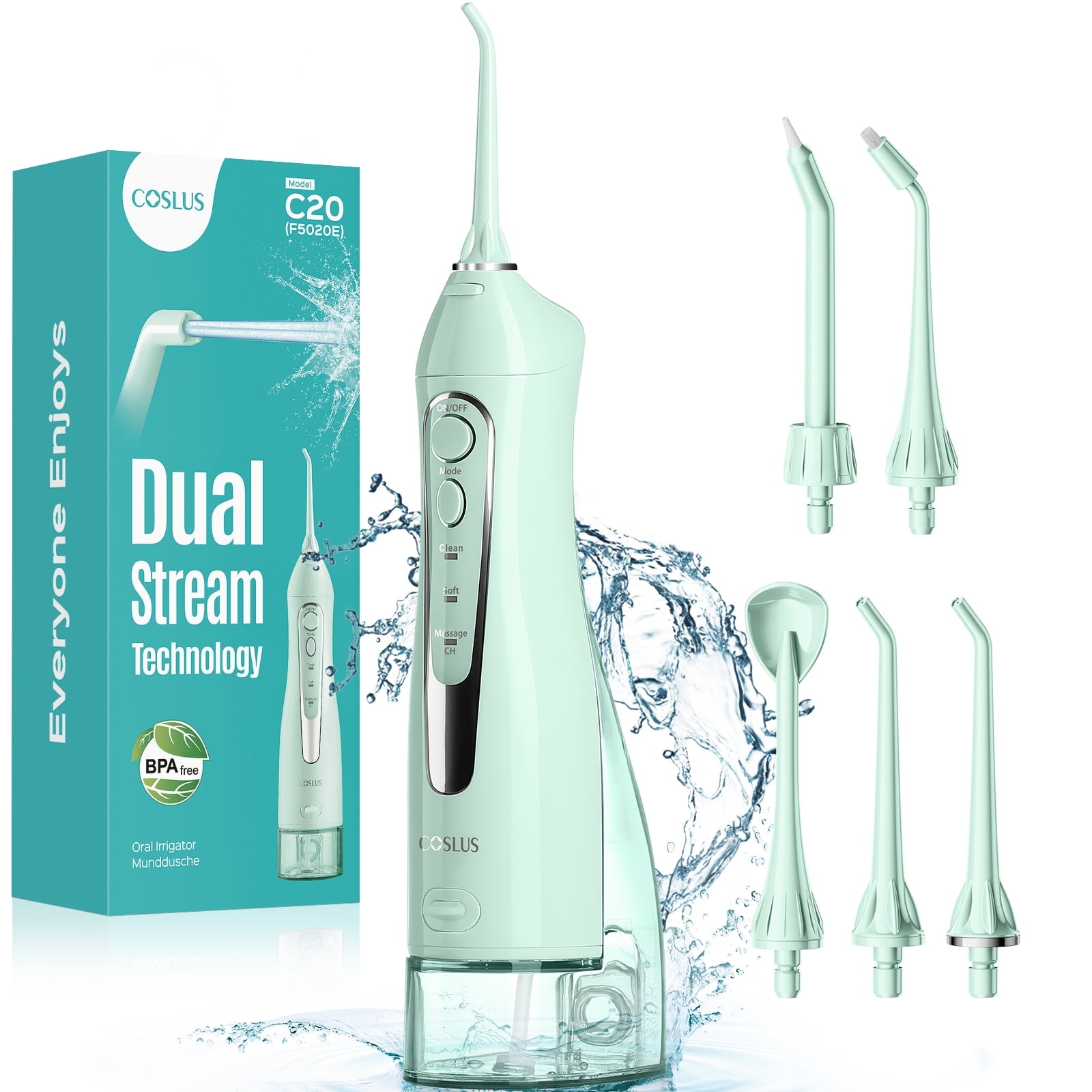 1PCS COSLUS Electric Oral Irrigator Rechargeable Smart Oral Flosser ...