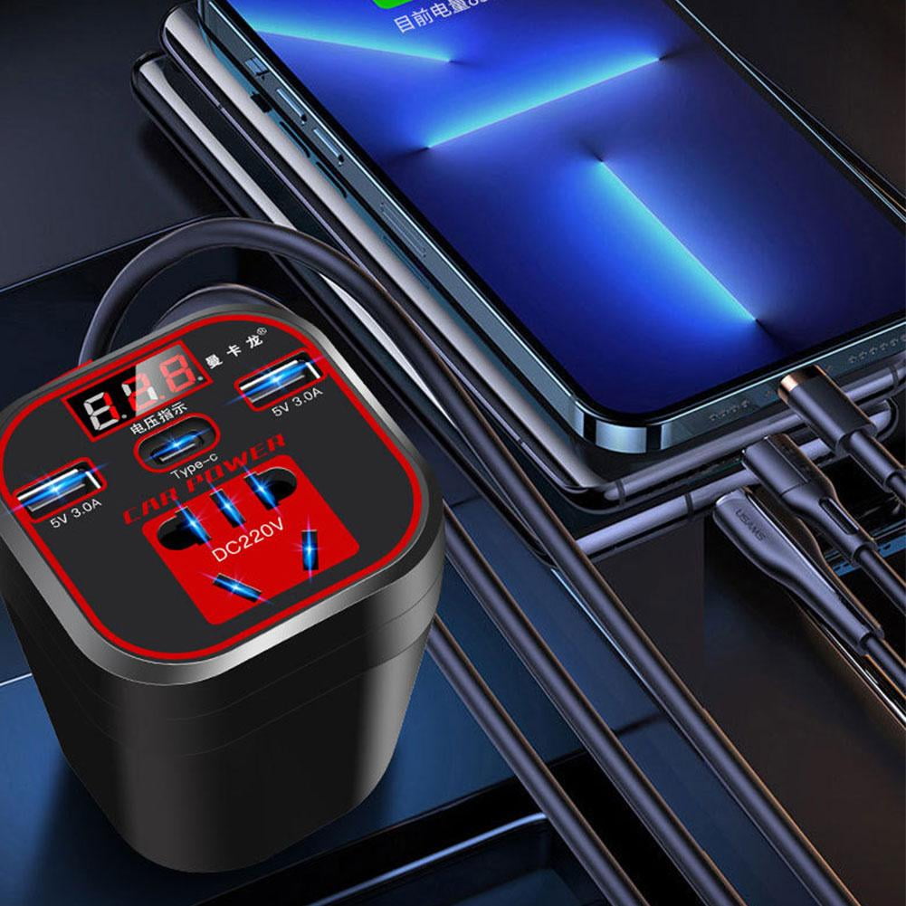 1PCS Car Power Inverter 24V12V to 220V LedDisplay NEW USB Ports - Walmart.com