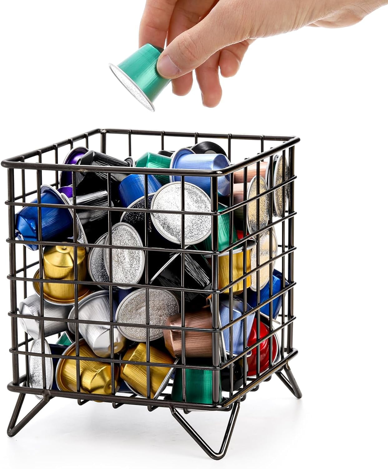 1PCS Coffee Pod Holder, Square Wire K Cup Holder Espresso Pod Organizer ...