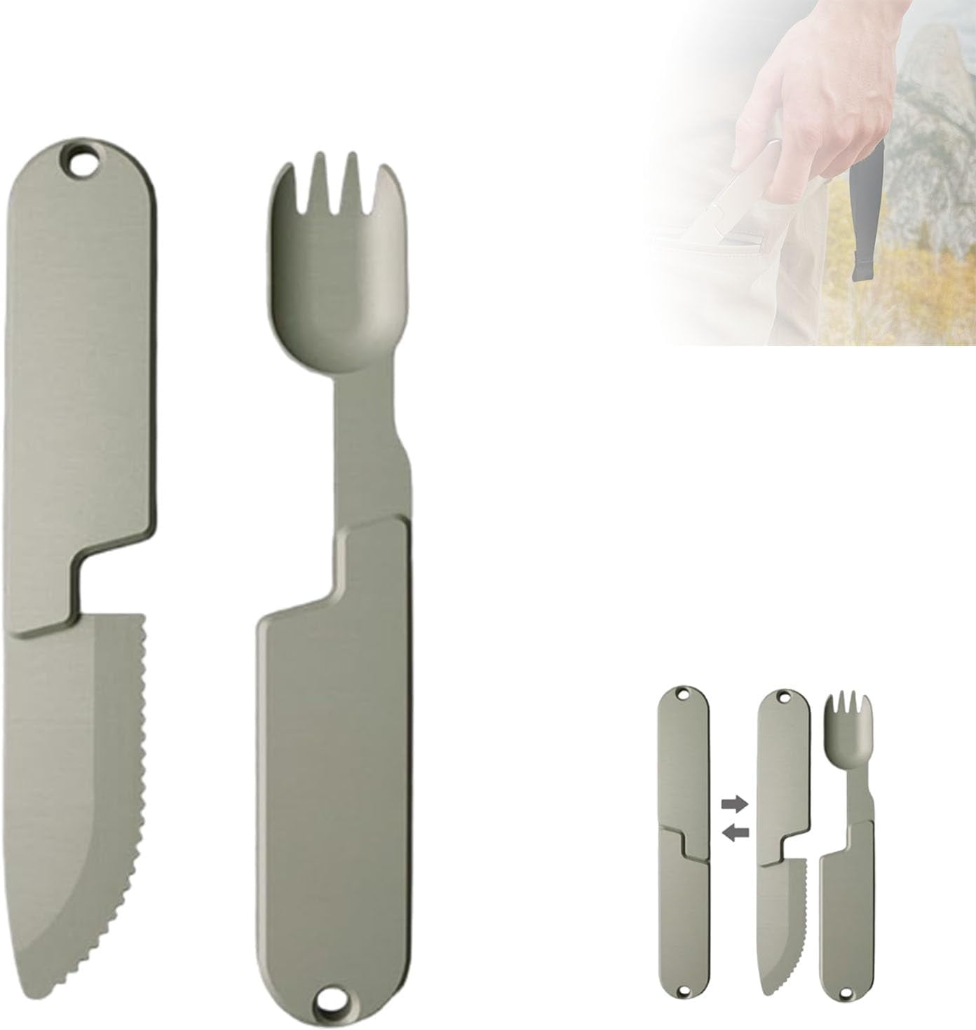 1PCS Copack Utensil Camping Eating Utensils Set Magnetic Picnic Spoon ...