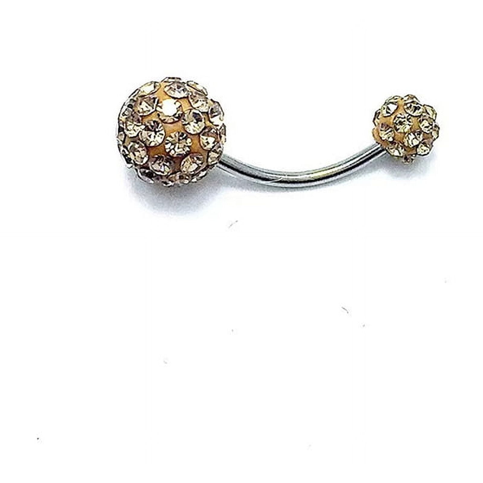 1PCS Crystal Ball Belly Button Rings Stainless Steel Zircon Navel ...