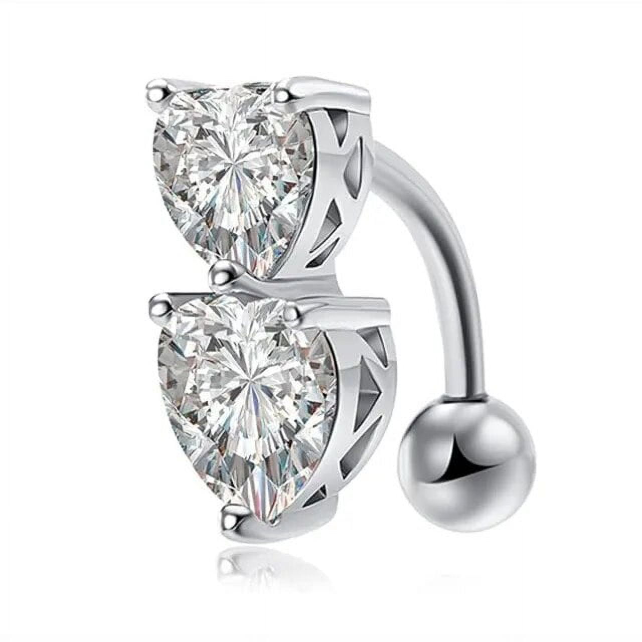 1PCS Crystal Belly Button Rings Surgical Steel Heart Navel Piercing Sexy Flower Belly Rings Body ...