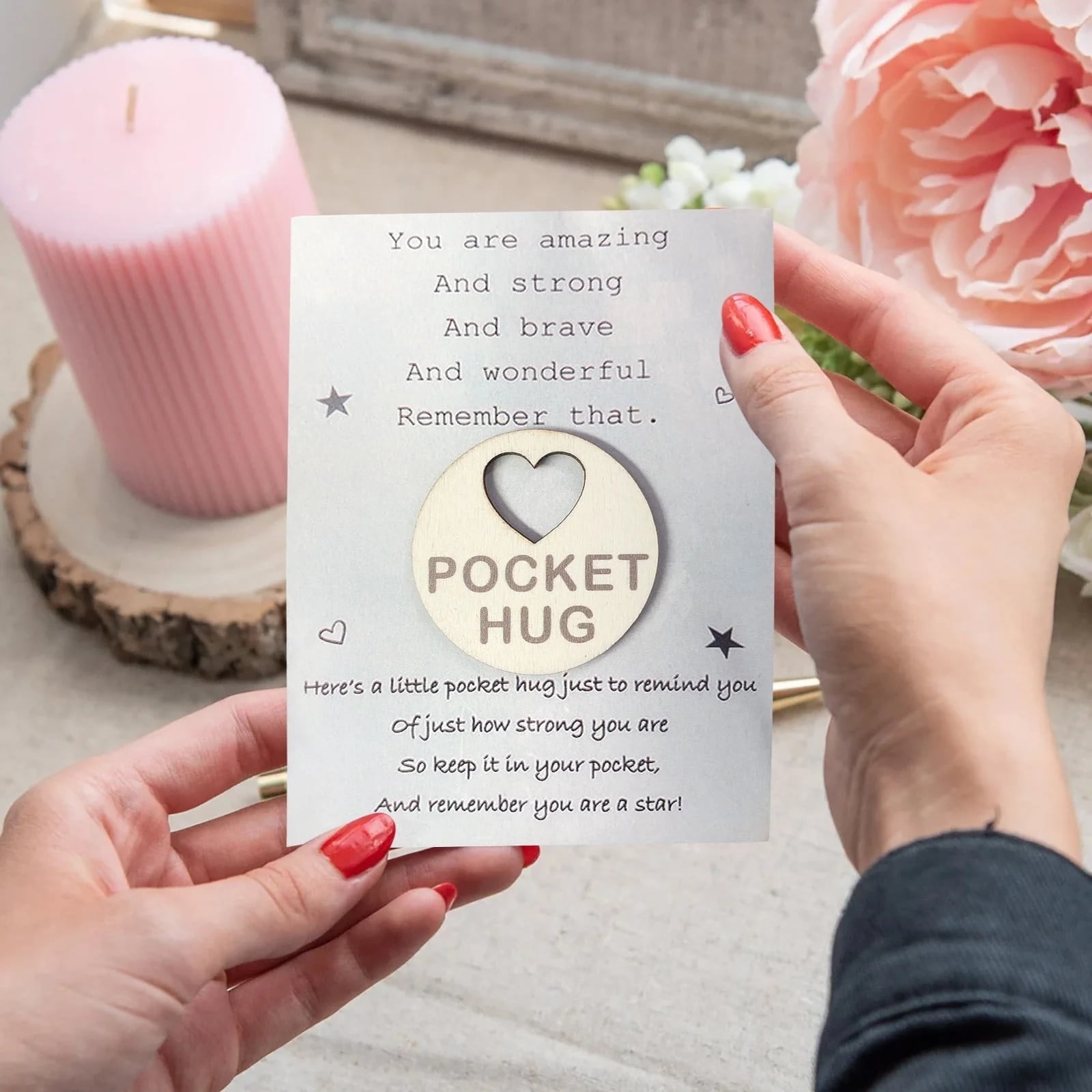 1PCS Cute Little Heart Pocket Hug Token, Card Keepsake .Perfect for ...