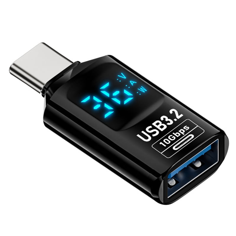 1PCS Digital LED Display USB 3.2 Adapter 10Gbps 36-60W Power Meter ...