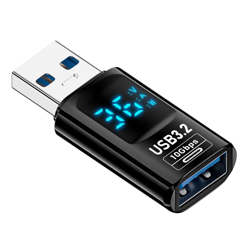 1PCS Digital LED Display USB 3.2 Adapter 10Gbps 36-60W Power Meter ...