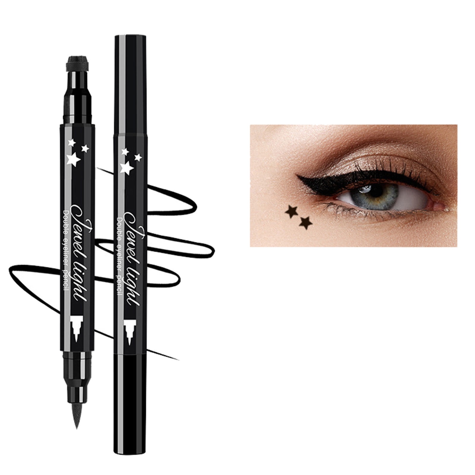 1PCS Double Head Eyeliner Pattern Seal 2 In 1 Heart Winged Eyeliner ...