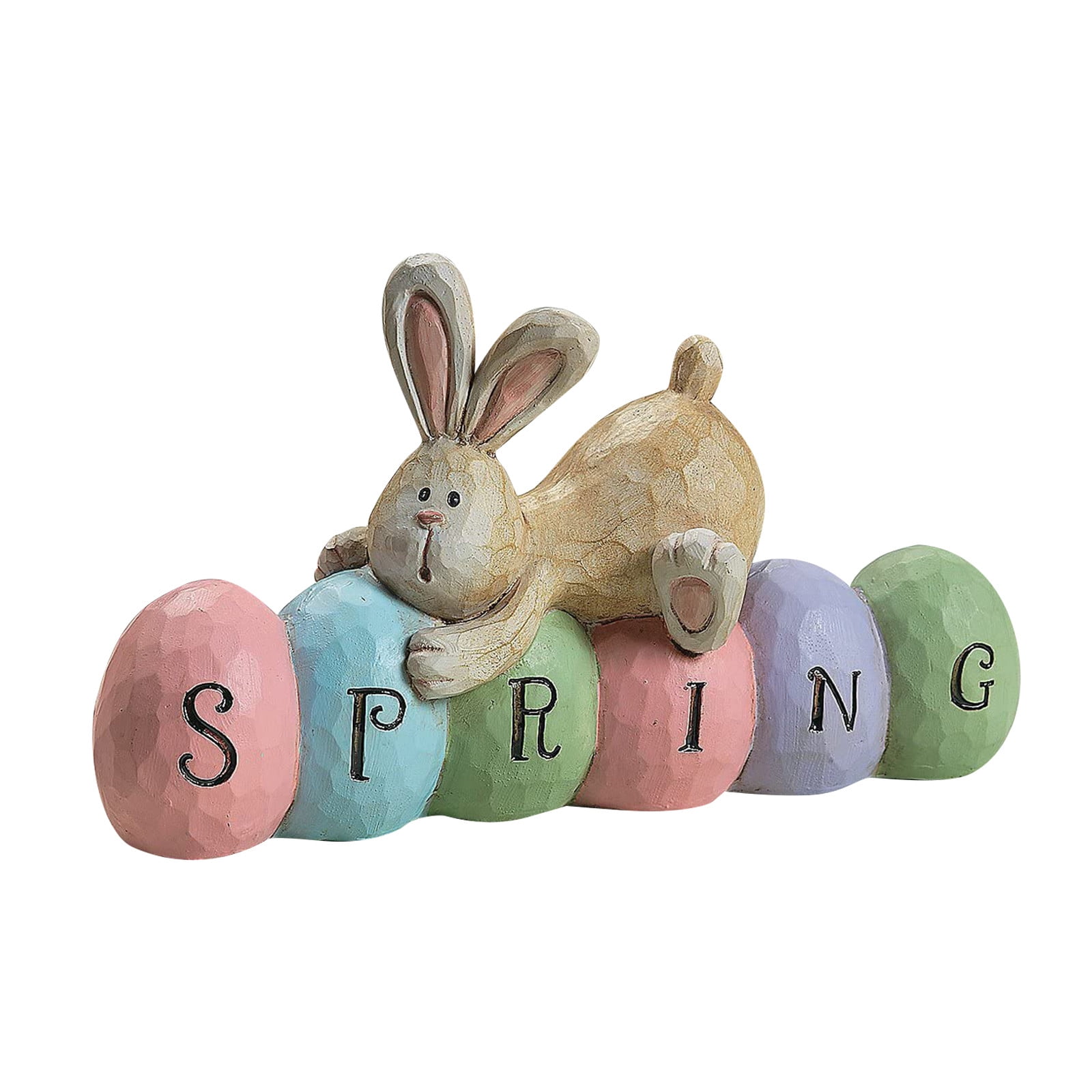 1PCS Easter Bunny Decorations Spring Easter Resin Decorations Home ...