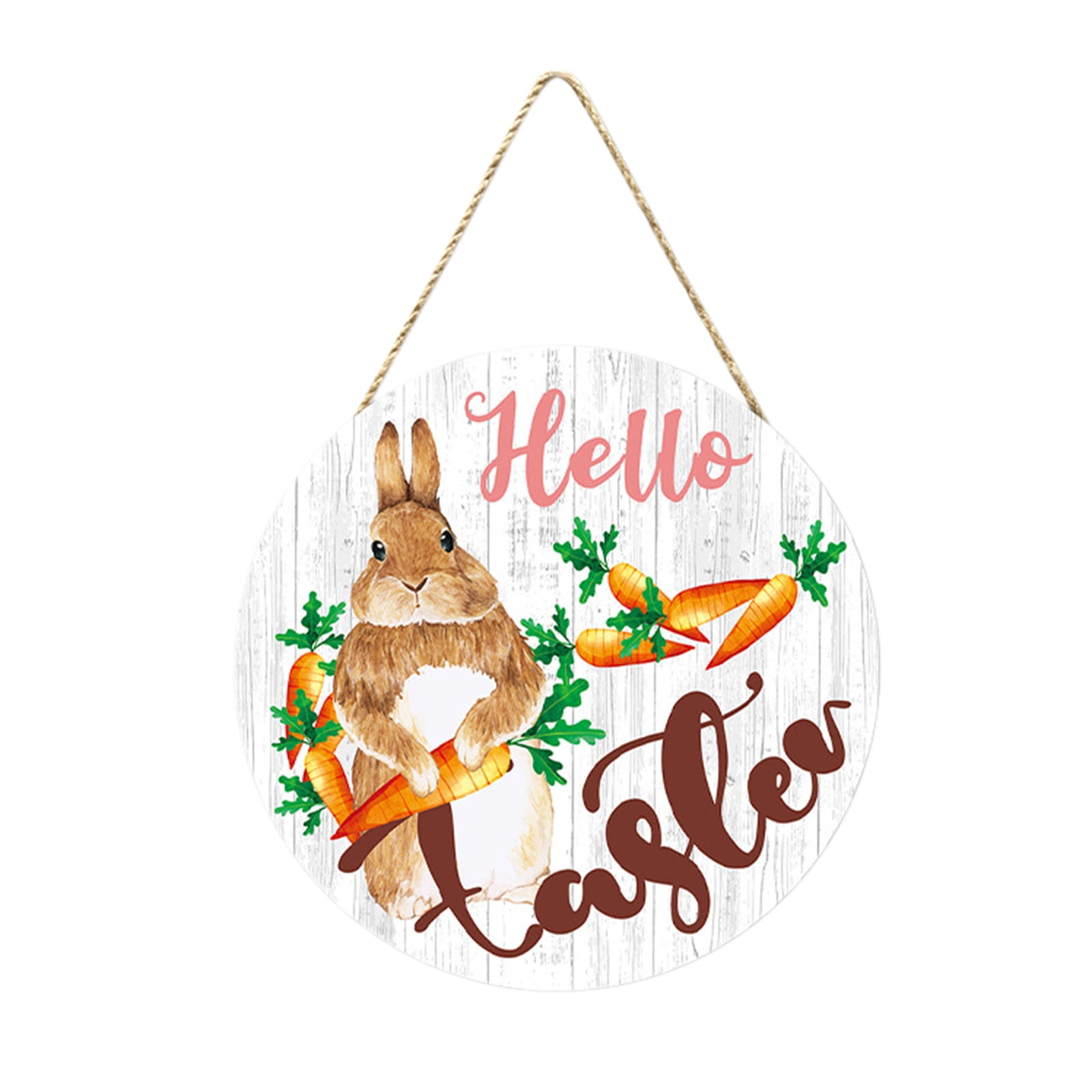 1PCS Easter Welcome Wreath Cute Bunny Happy Easter Signs for Front Door ...