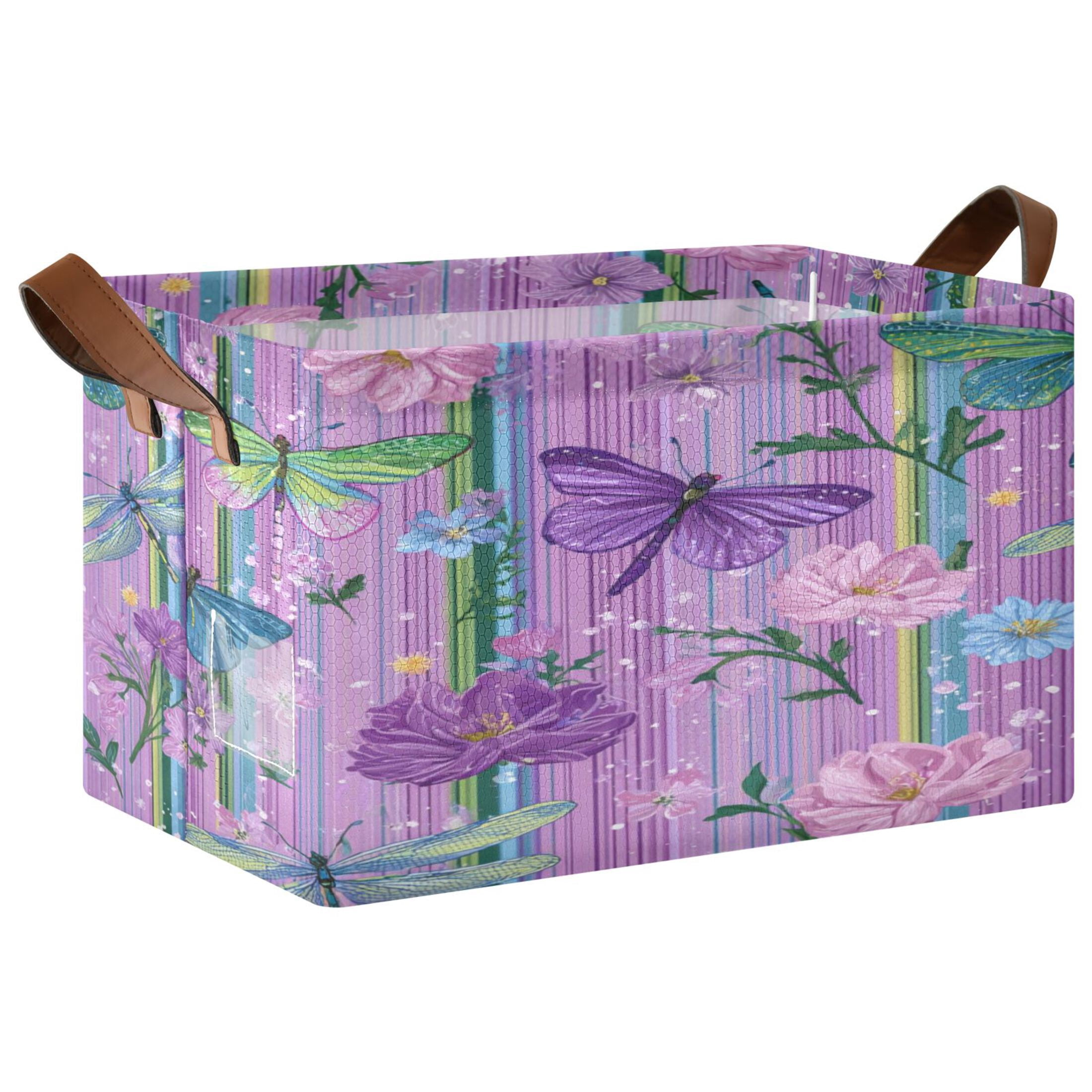 1PCS Fabric Storage Baskets with Iron Frame Foldable Storage Bins with ...