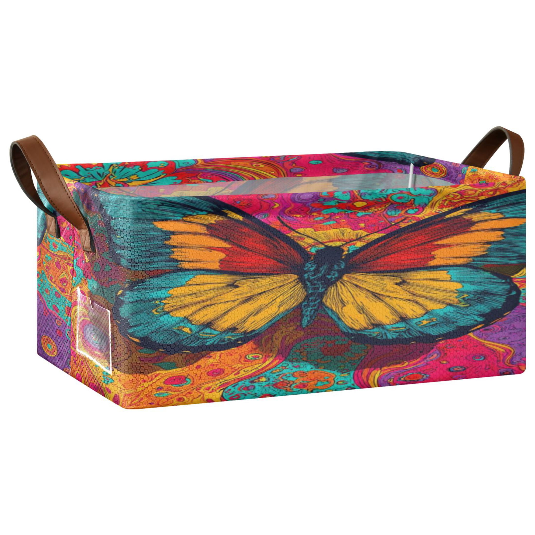 1PCS Fabric Storage Baskets with Iron Frame Foldable Storage Bins with ...