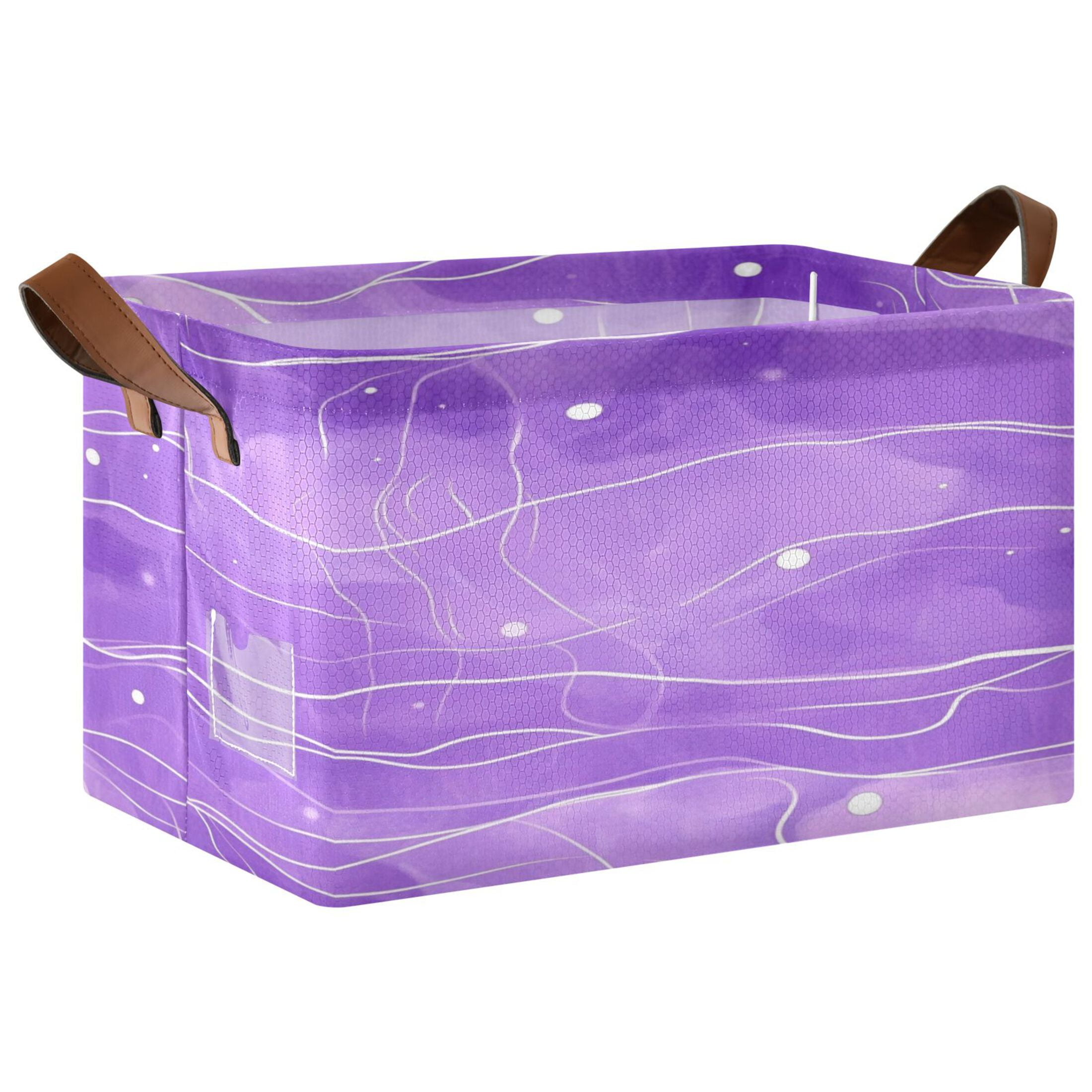 1PCS Foldable Storage Basket with Metal Frame Collapsible Organizer Bin ...