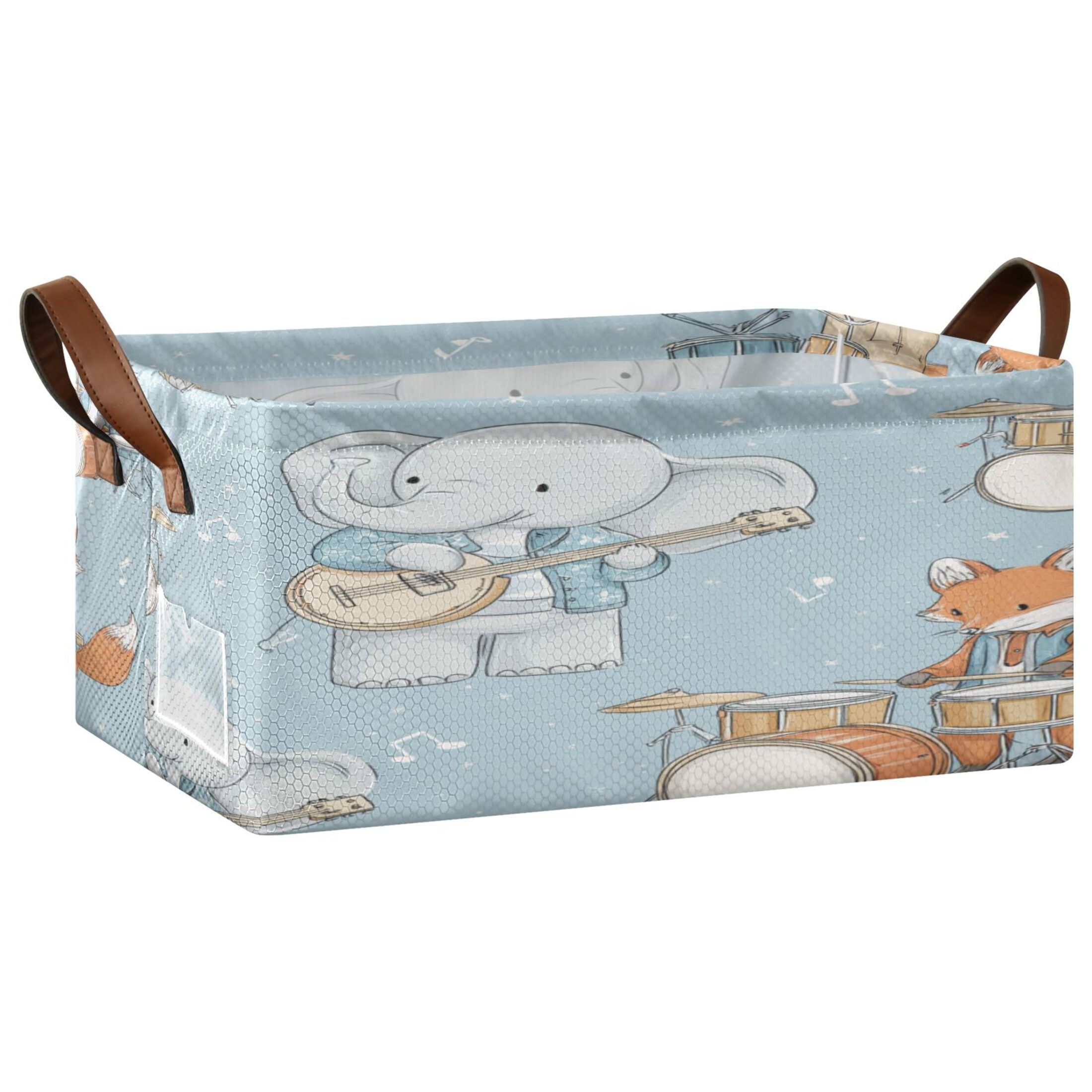 1PCS Foldable Storage Basket with Metal Frame Collapsible Organizer Bin ...