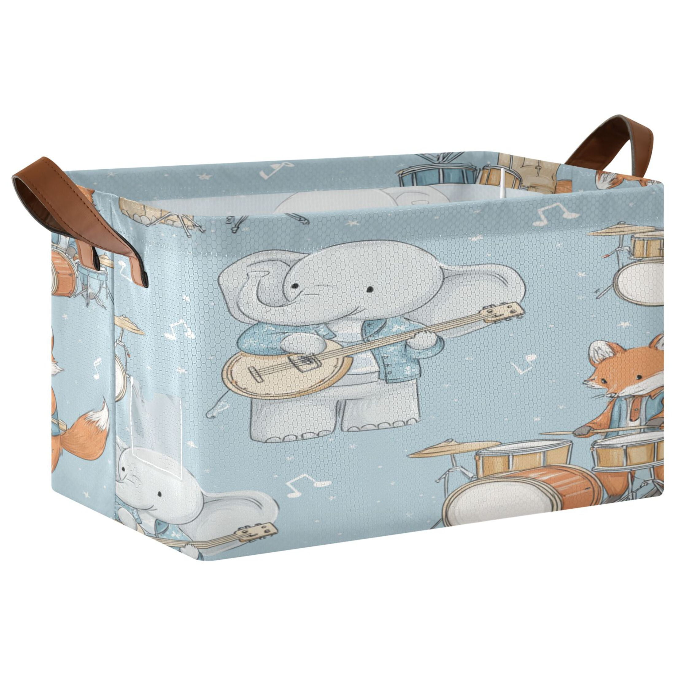 1PCS Foldable Storage Basket with Metal Frame Collapsible Organizer Bin ...