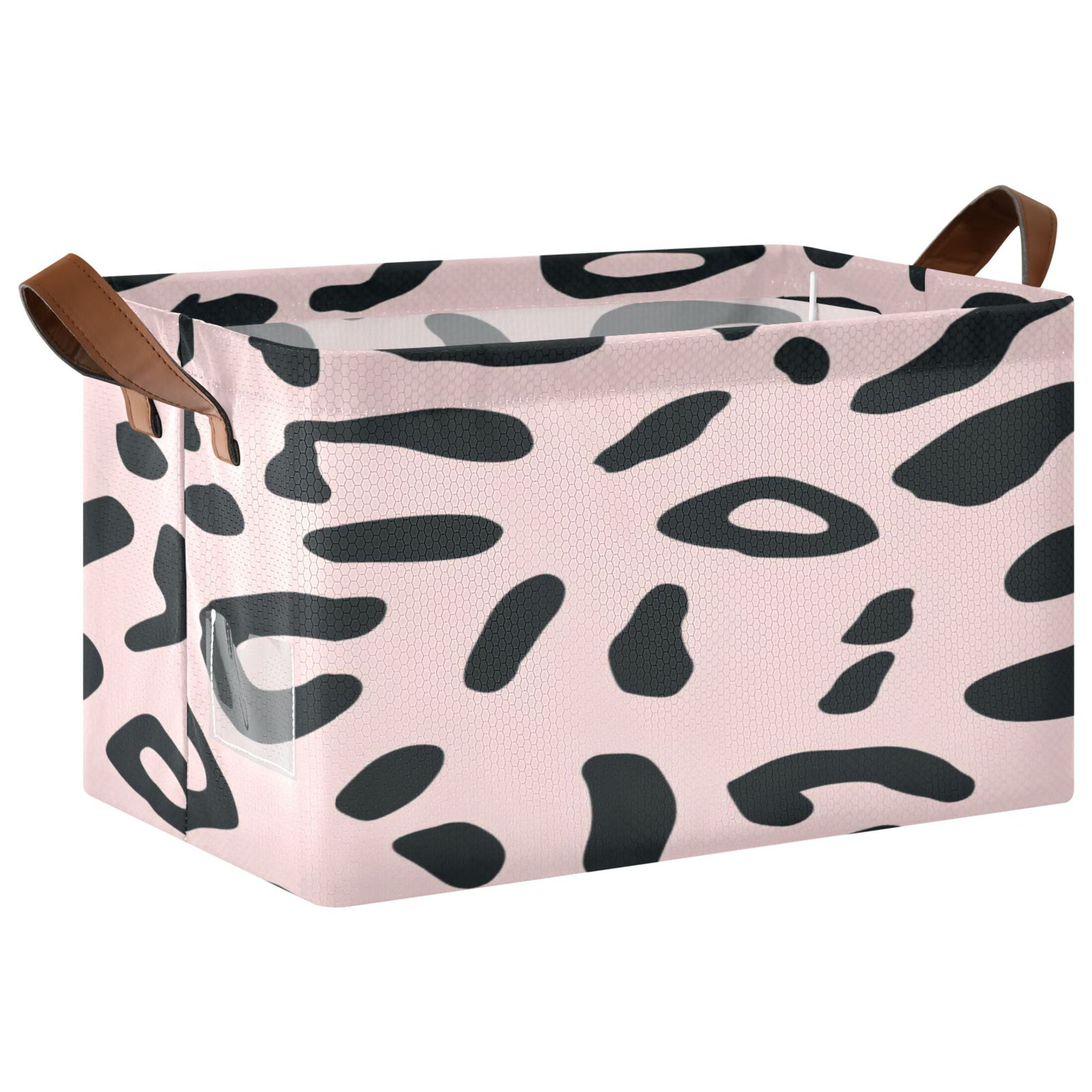 1PCS Foldable Storage Basket with Metal Frame Collapsible Organizer Bin ...