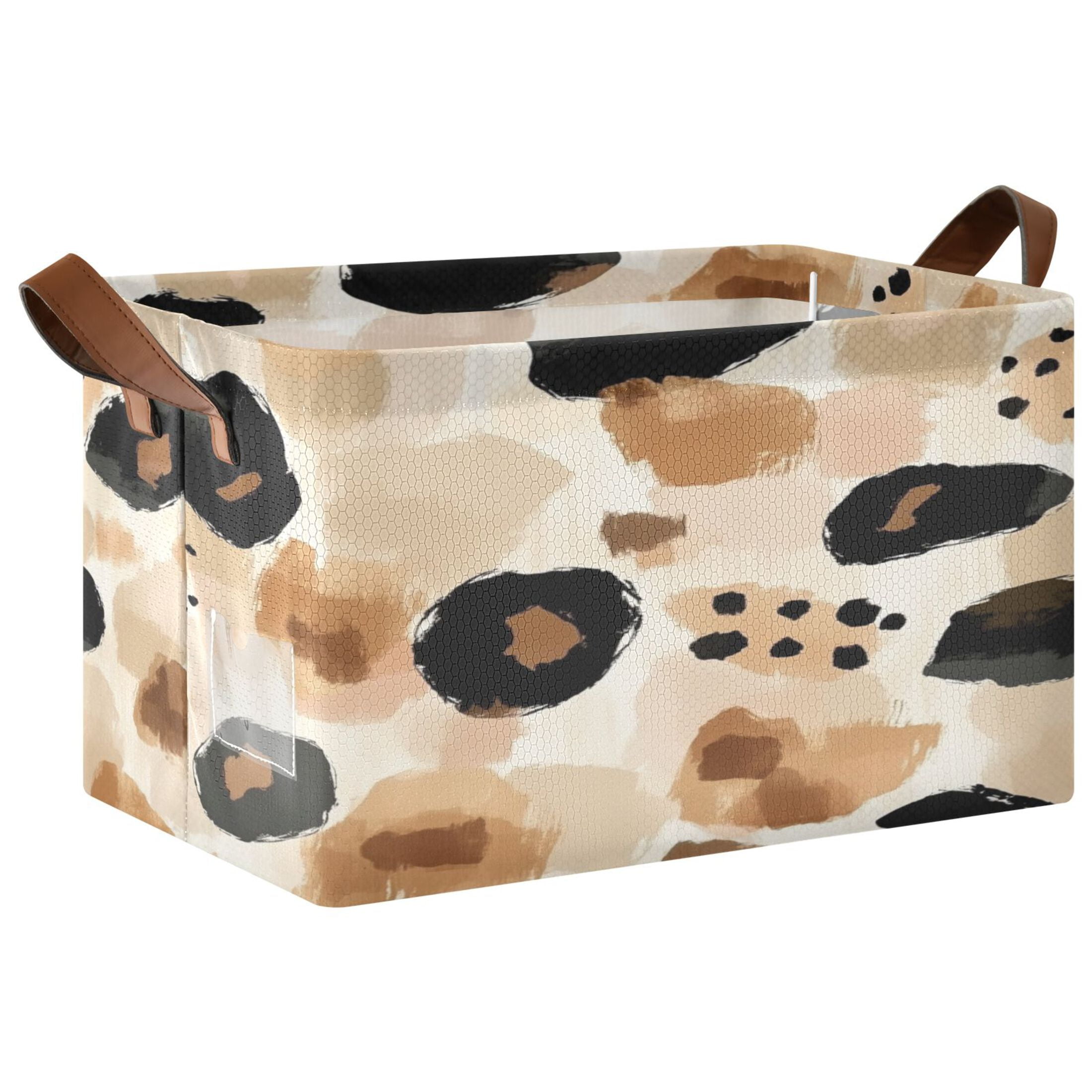 1PCS Foldable Storage Basket with Metal Frame Collapsible Organizer Bin ...