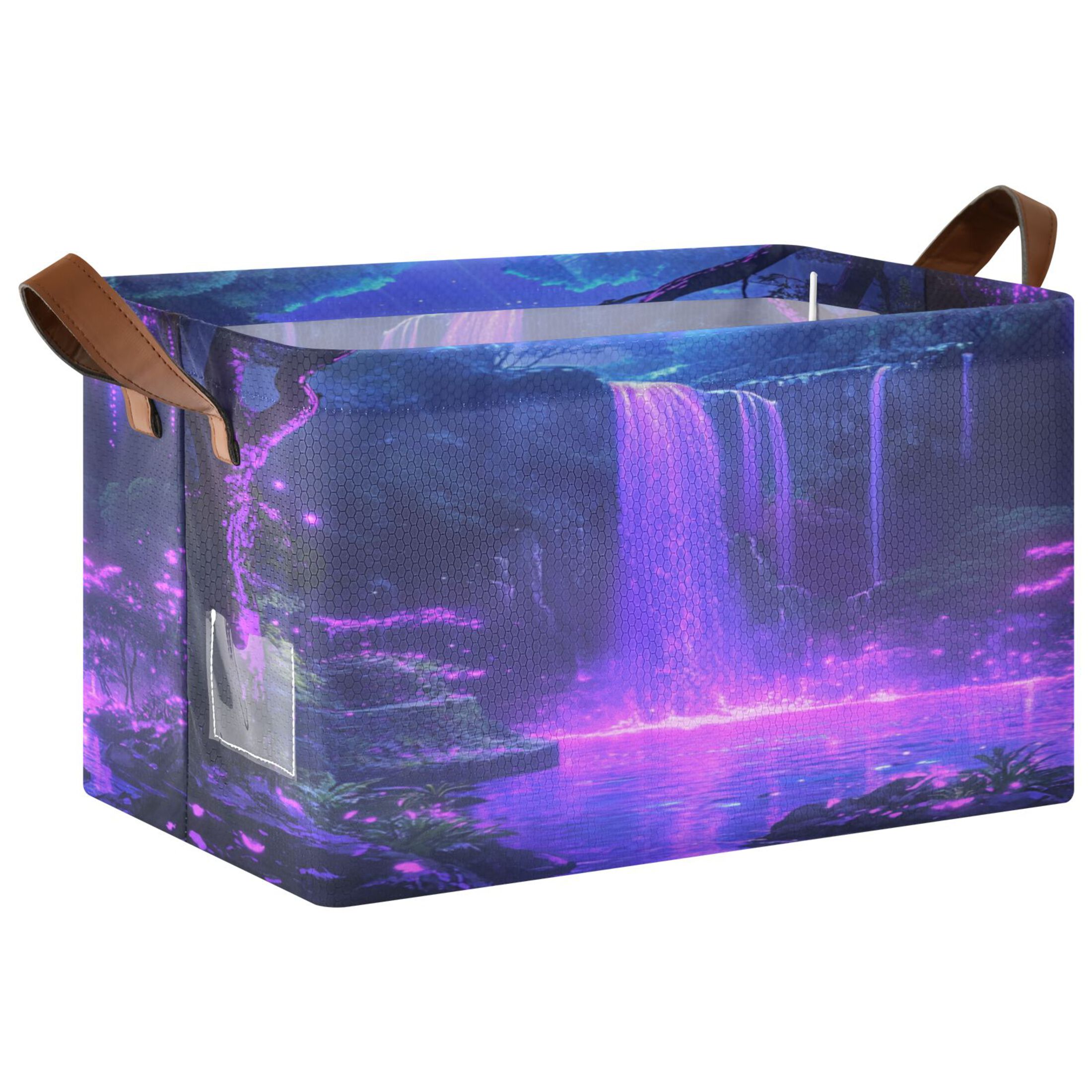 1PCS Foldable Storage Basket with Metal Frame Collapsible Organizer Bin ...
