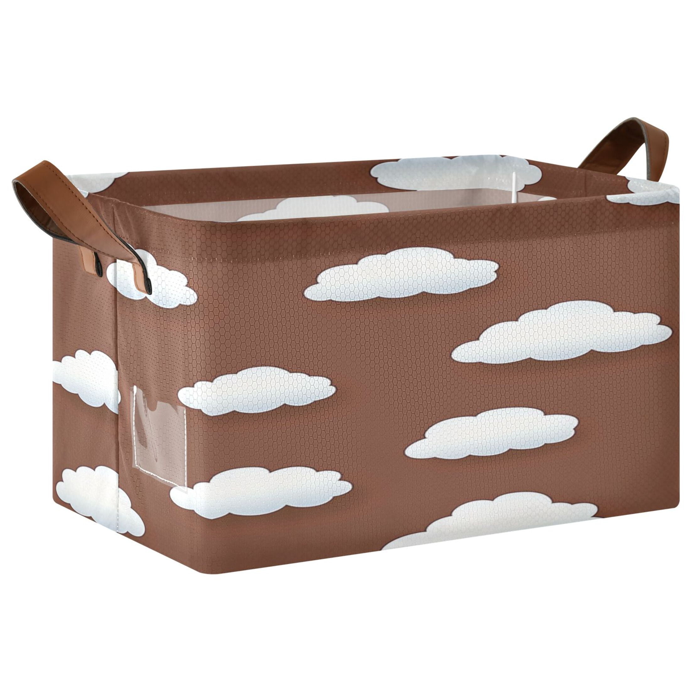 1PCS Foldable Storage Basket with Metal Frame Collapsible Organizer Bin ...